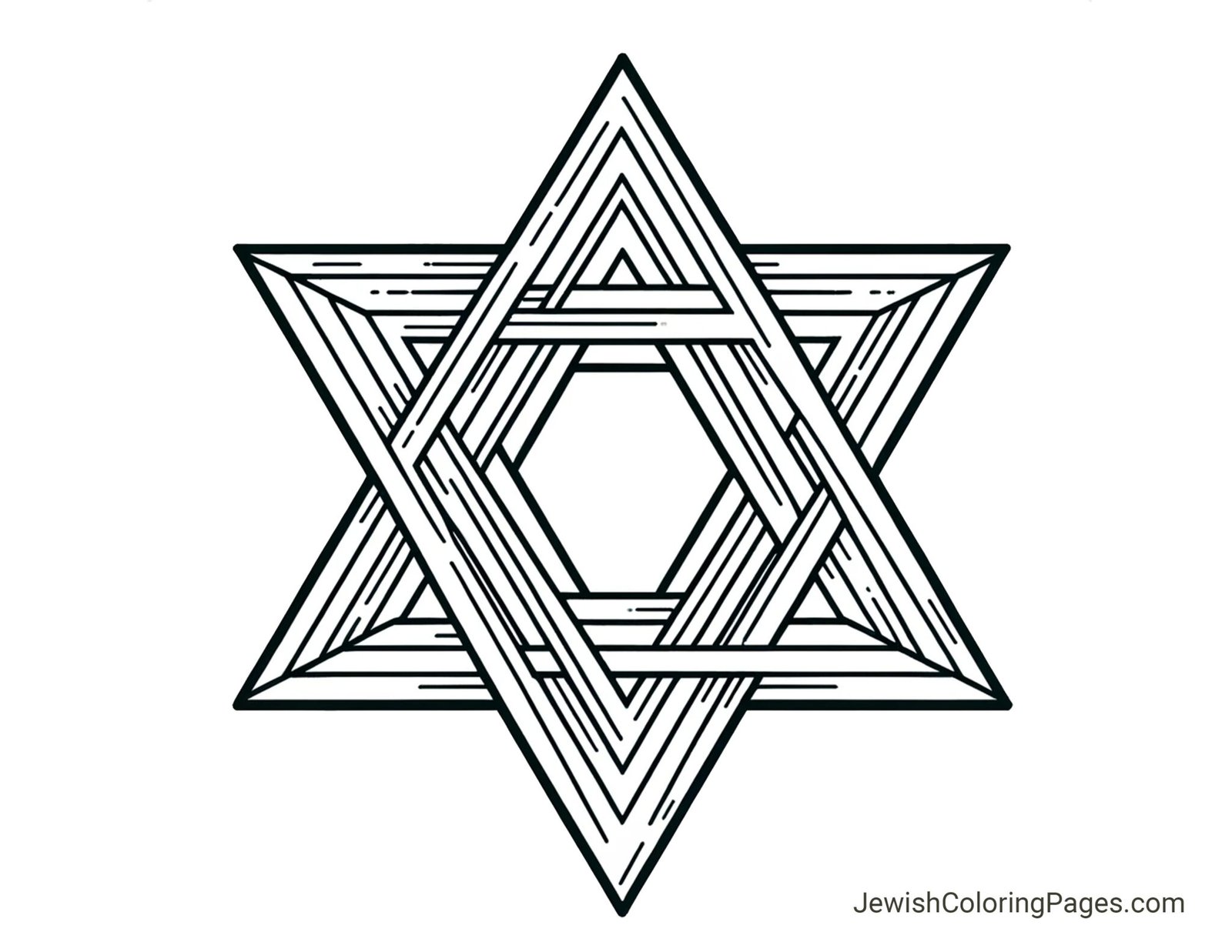 Layered Star of David; Free Printable Coloring Page - Jewish Coloring Pages