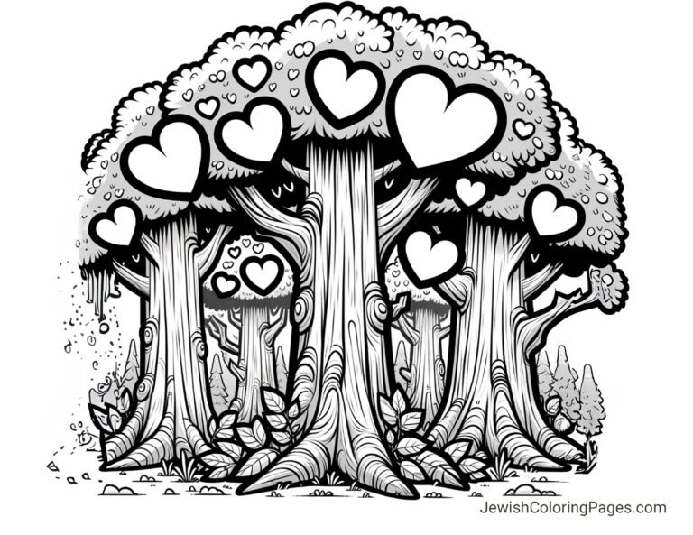 Love for the Trees Tu Bishvat; Free Printable Coloring Page - Jewish ...