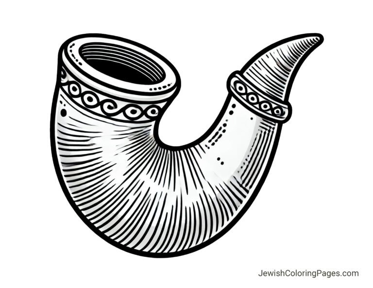Small Rosh Hashanah Shofar Free Printable Coloring Page - Jewish ...